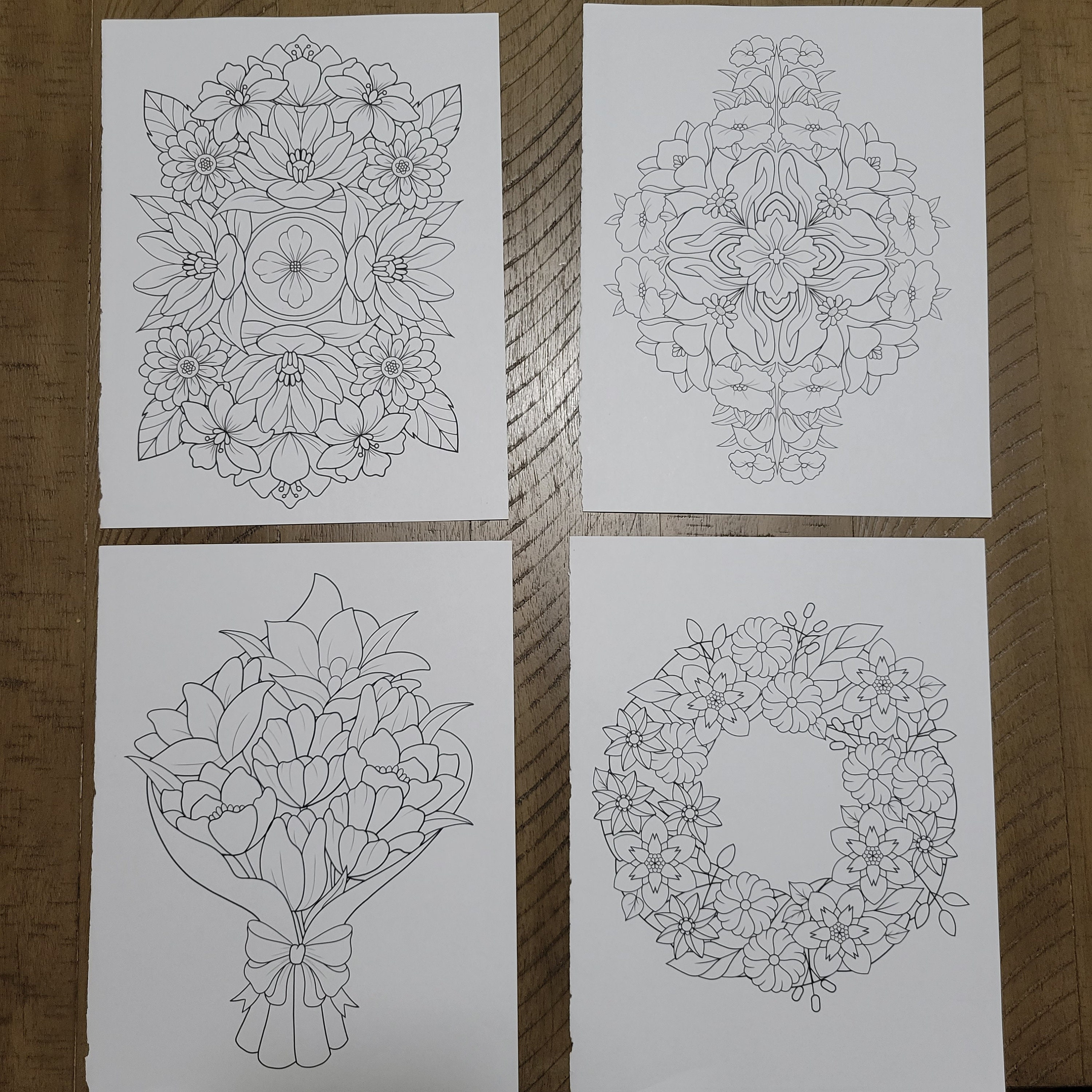 Spring Flowers Coloring Book - Etsy