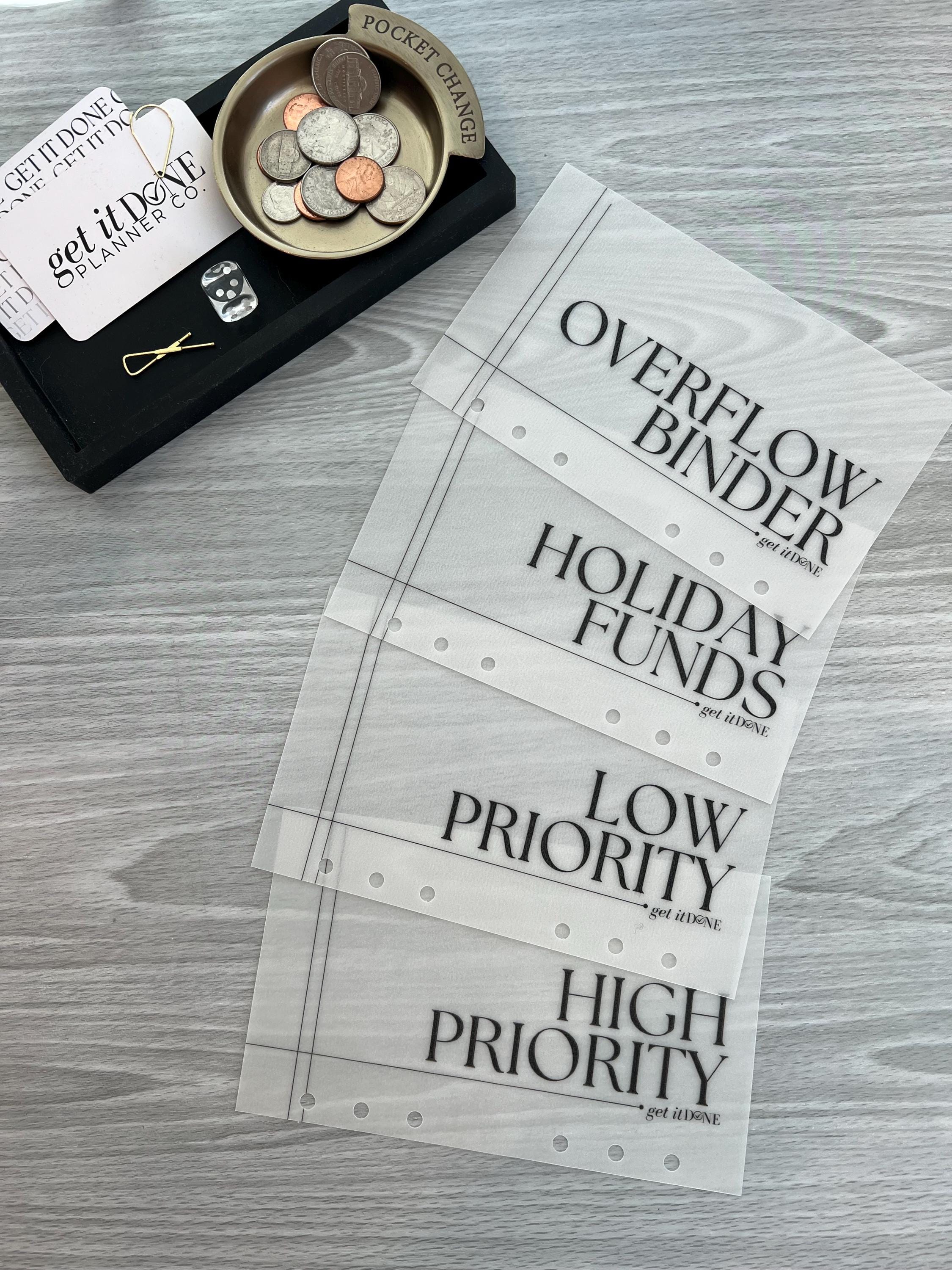 Matte Vellum Business Binder Dashboard – Personal (A6) | ELEVATE ...
