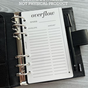 Overflow A6 Personal Binders | DIGITAL DOWNLOAD | NOT Physical Product ...