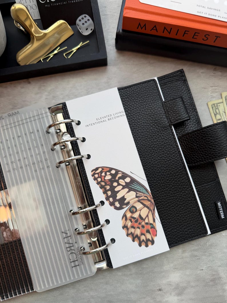 Butterfly Half Dashboard | A6 Personal | Luxe Linen Paper | Layering ...