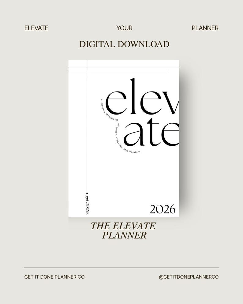 2026 Elevate Planner | A5 Printable Planner | Digital Download ...