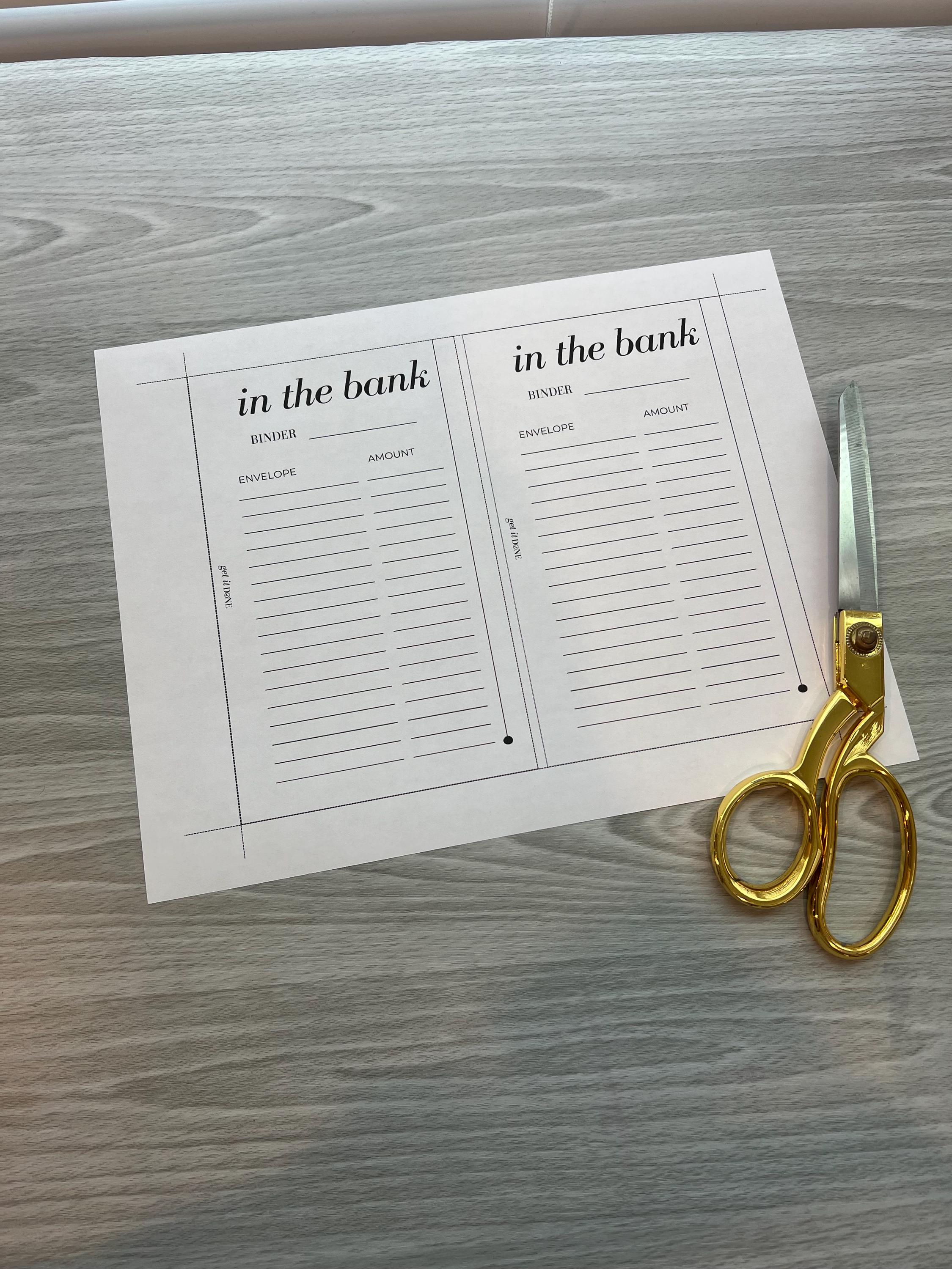 In the Bank Dashboard for A6 Personal Binders | DIGITAL DOWNLOAD | NOT ...