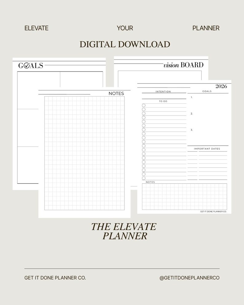 2026 Elevate Planner | A5 Printable Planner | Digital Download ...