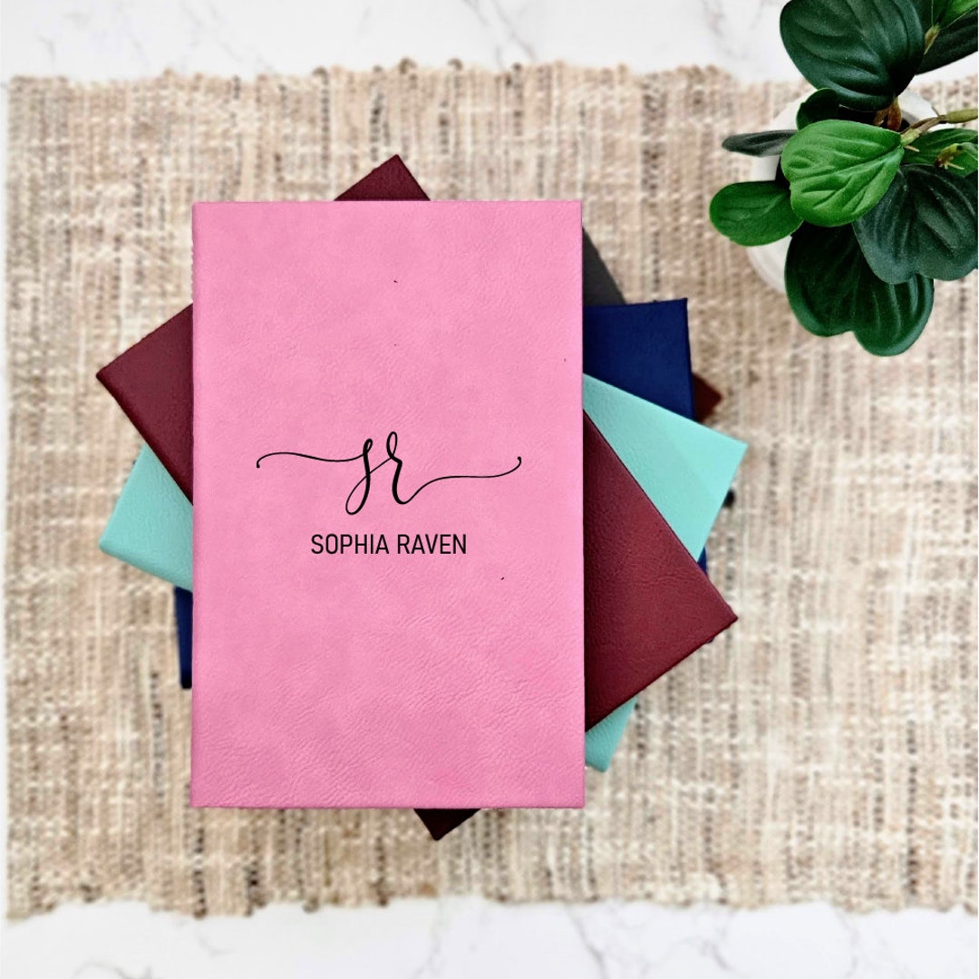 Personalized Leather Journal With Logo Slogan, Custom Lined Notebook ...
