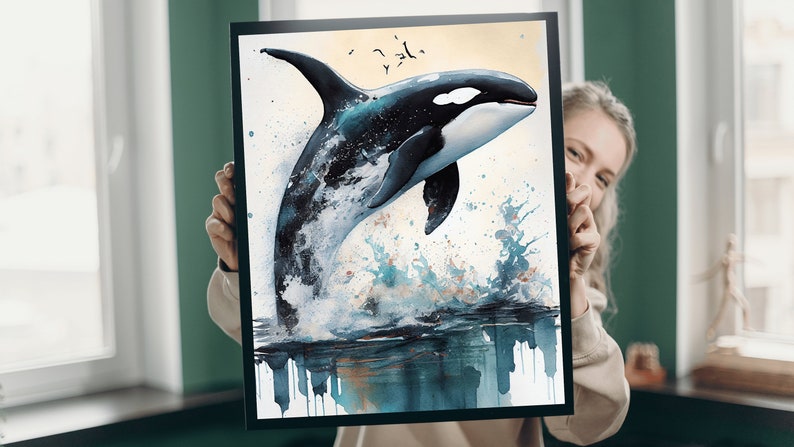 Whales Art, Orca Painting, Orca Whale, Killer Whale, Orca Whale Print ...