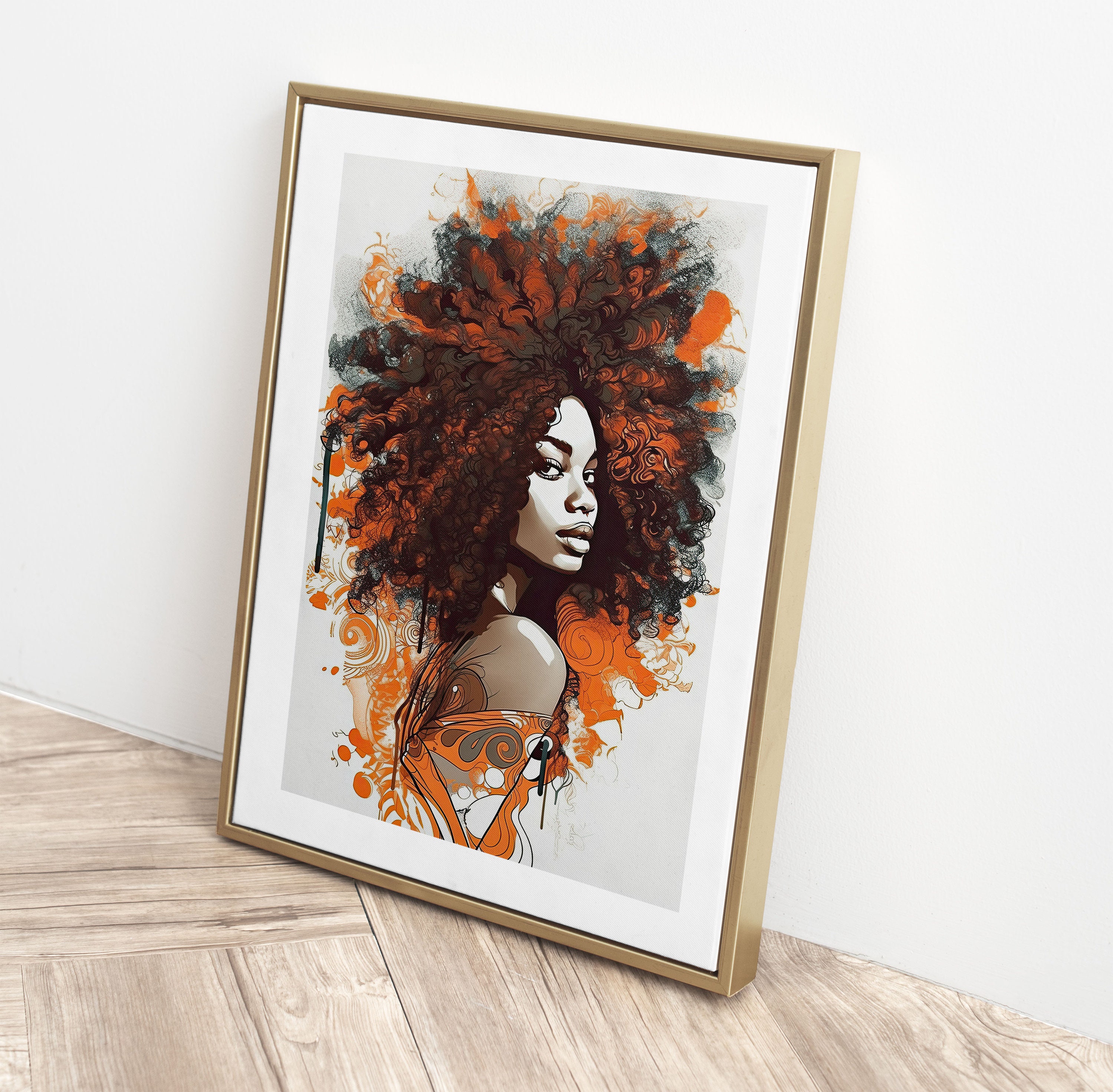Woman Wall Art Girl Wall Art Canvas African Woman Wall Art Black Girl Magic Wall Art Black Woman ...
