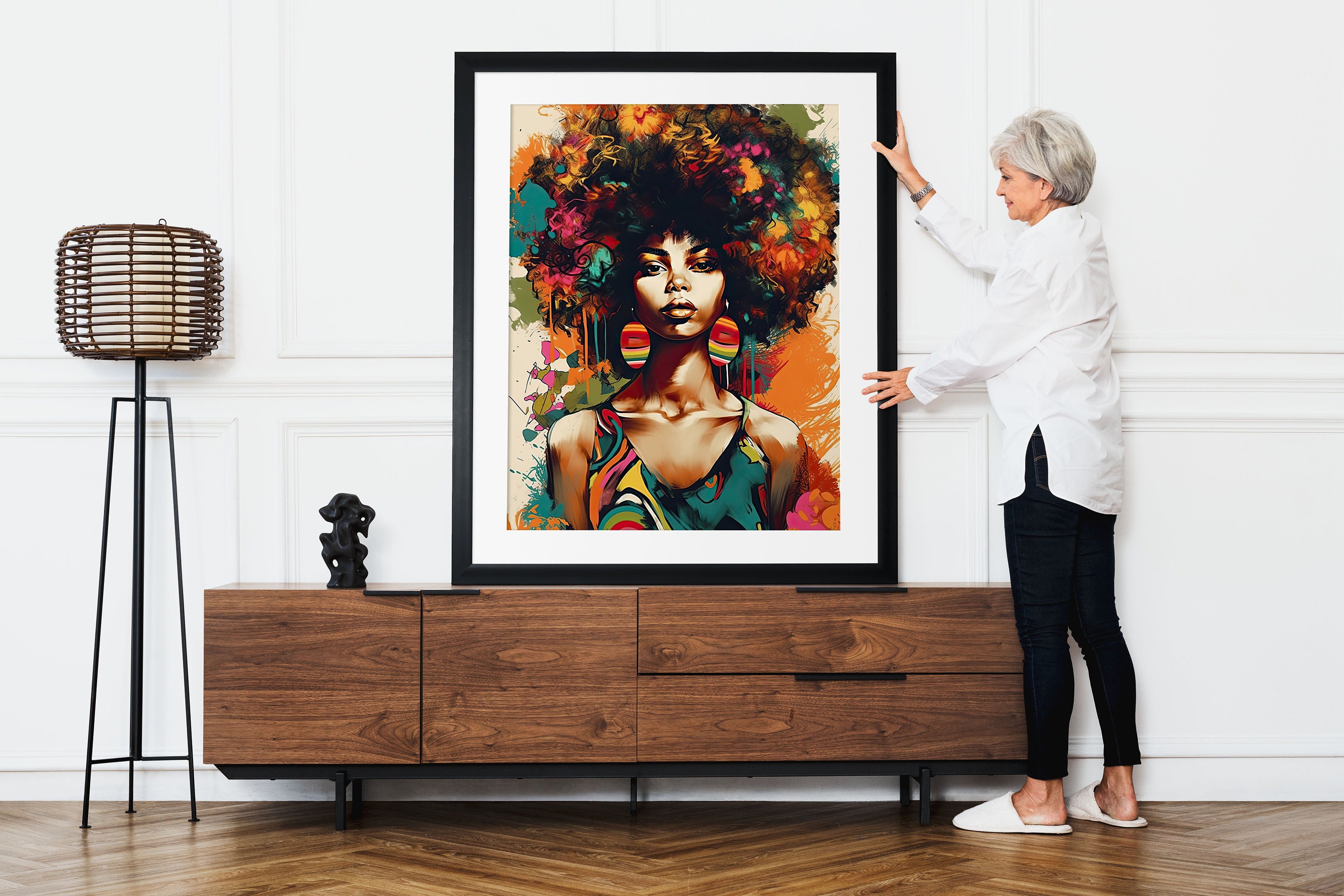 Woman Wall Art Girl Wall Art Canvas African Woman Wall Art Black Girl Magic Wall Art Black Woman ...