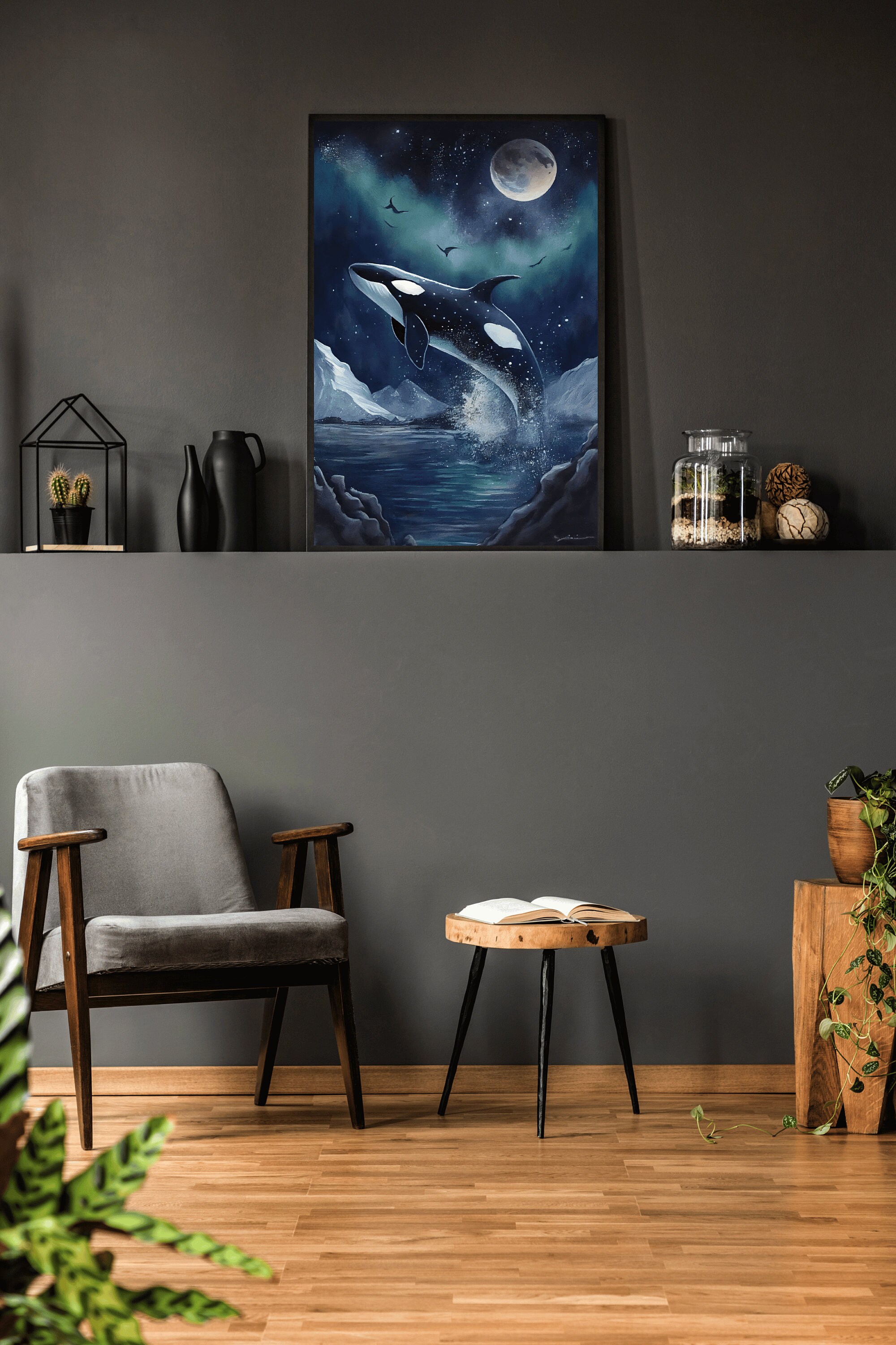 Orca Wall Art, Killer Whale Art, Orca Whale Painting, Killer Whale Art ...