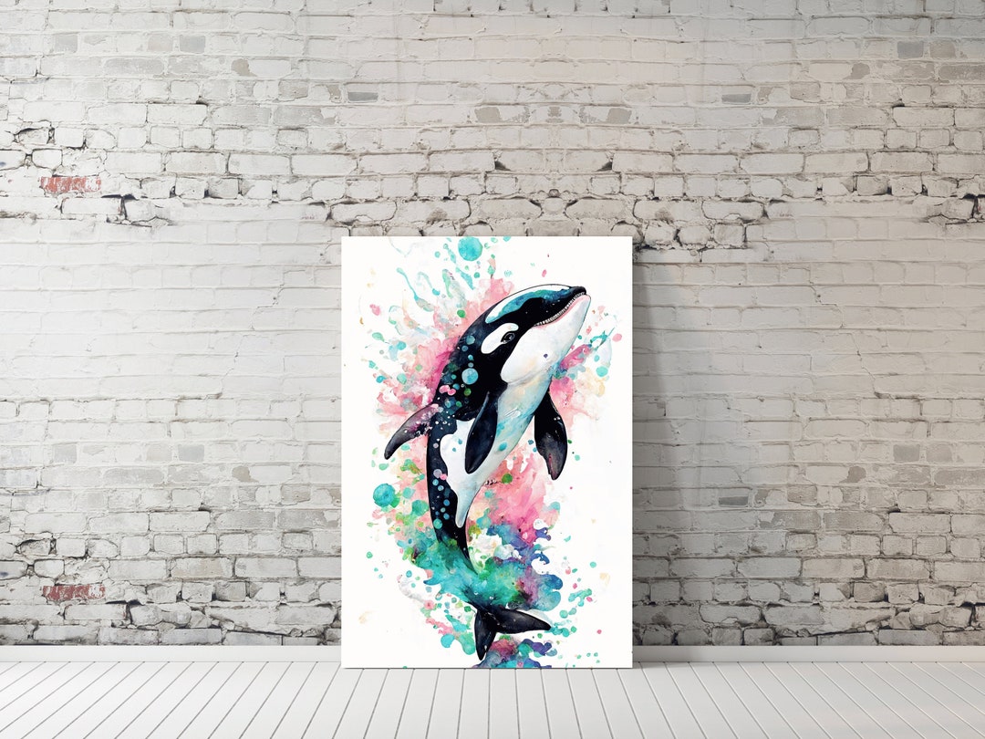 Orca Painting Orca Print Watercolor Painting Whale Painting - Etsy