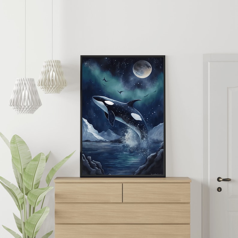 Orca Wall Art, Killer Whale Art, Orca Whale Painting, Killer Whale Art ...