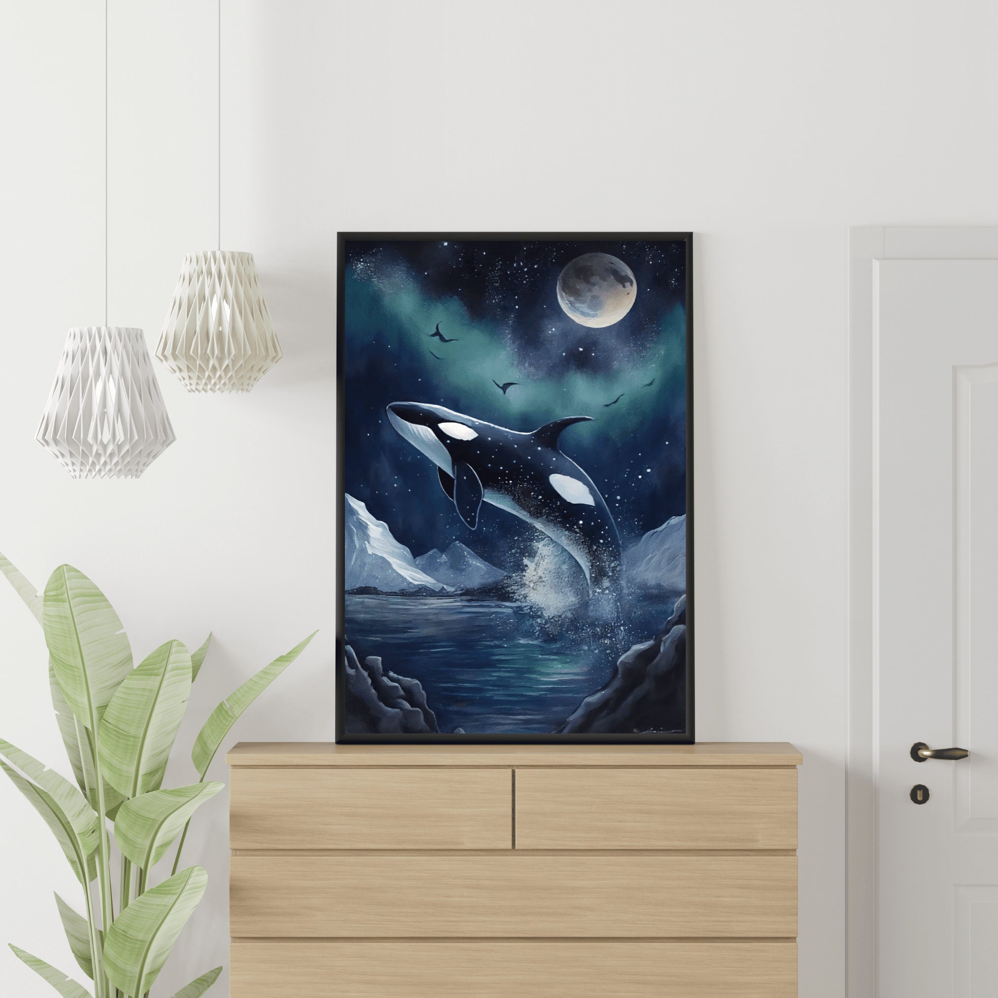 Orca Wall Art, Killer Whale Art, Orca Whale Painting, Killer Whale Art ...