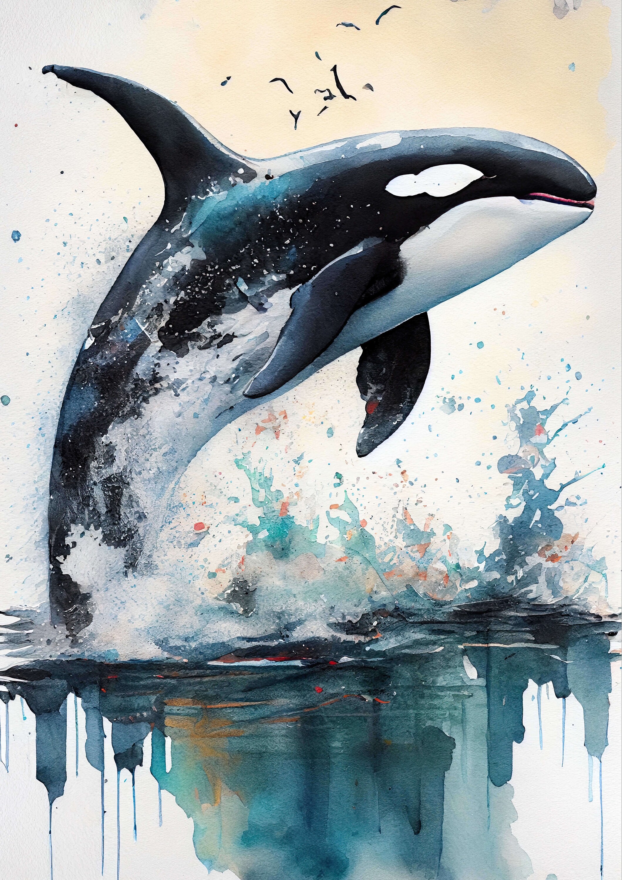 Whales Art, Orca Painting, Orca Whale, Killer Whale, Orca Whale Print, Whale Watercolor, Whale ...