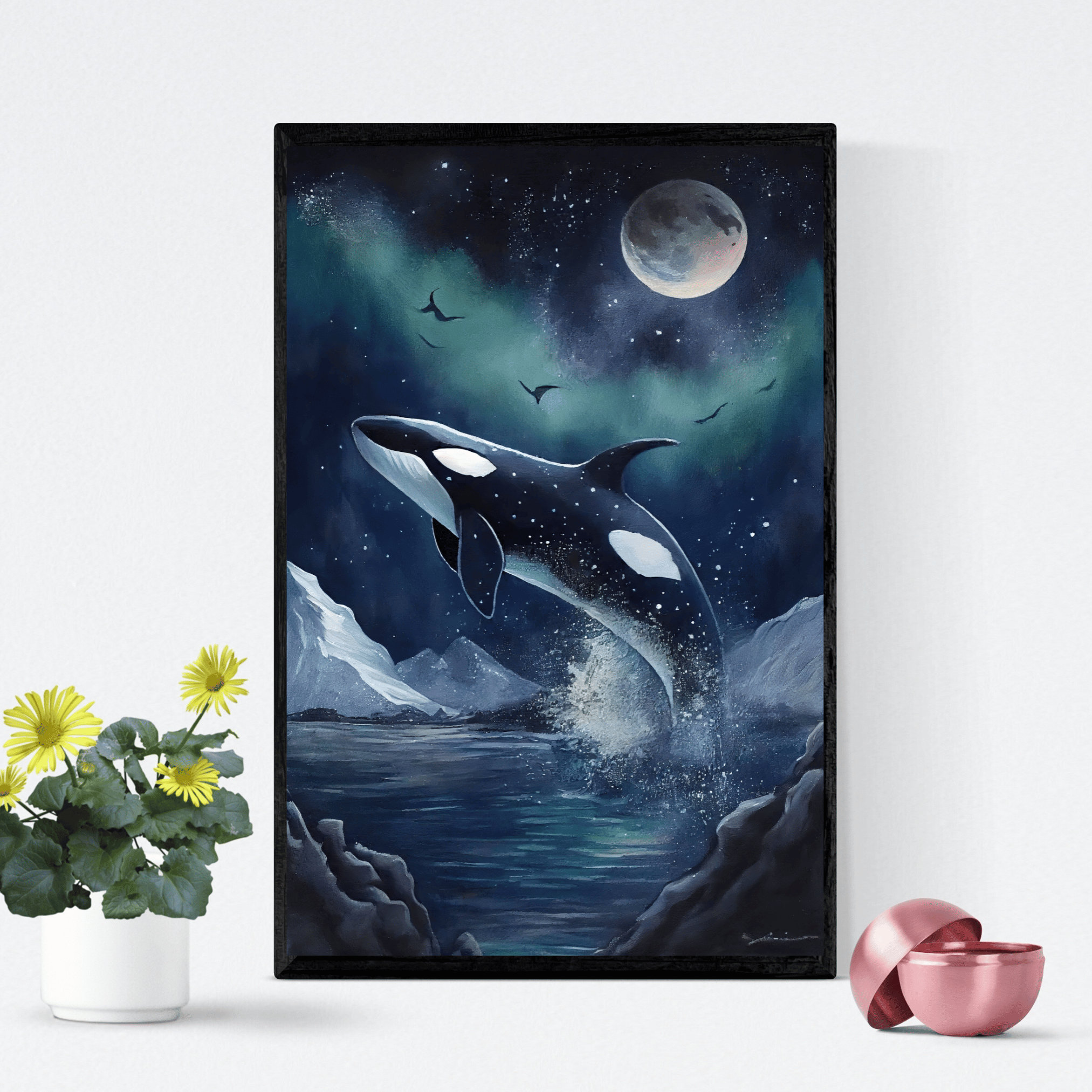Orca Wall Art, Killer Whale Art, Orca Whale Painting, Killer Whale Art ...