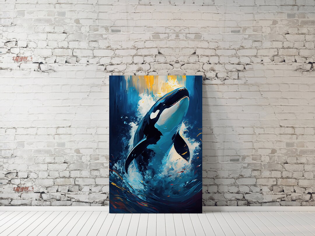 Orca Painting, Orca Print Oil Painting, Whale Painting, Oil Paints ...