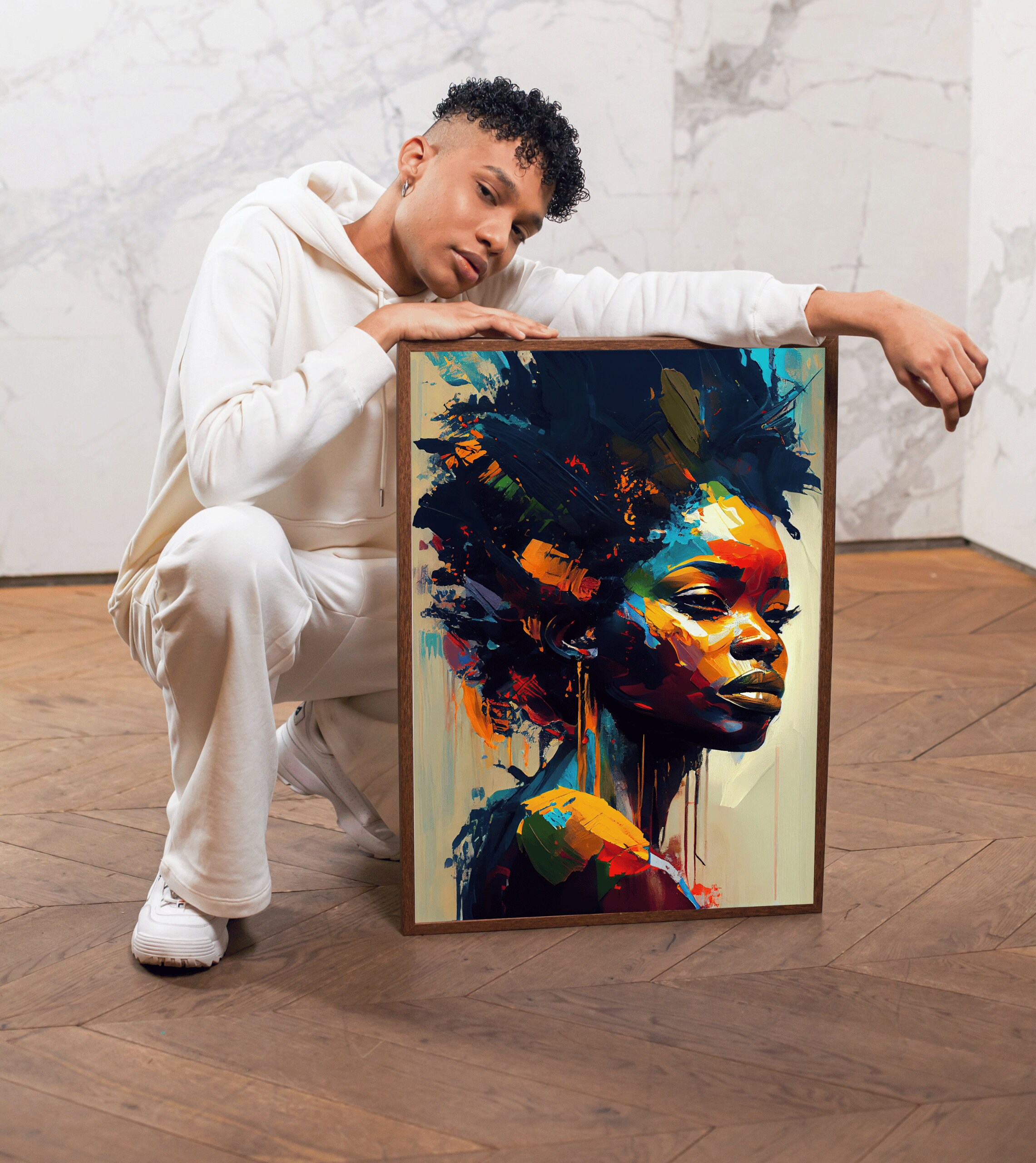 Black Woman Afro Painting