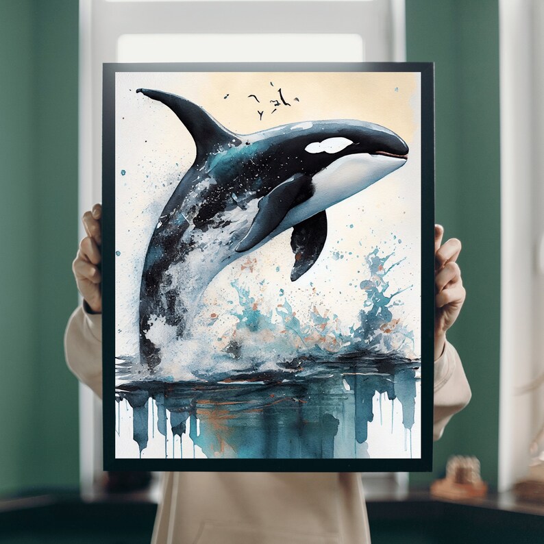 Whales Art, Orca Painting, Orca Whale, Killer Whale, Orca Whale Print, Whale Watercolor, Whale ...