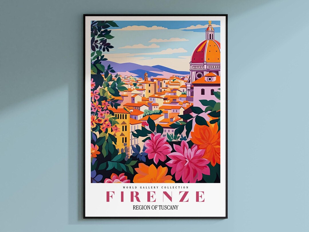 Firenze Art Print, City Poster, City Skyline Art, Italy Wall Art ...