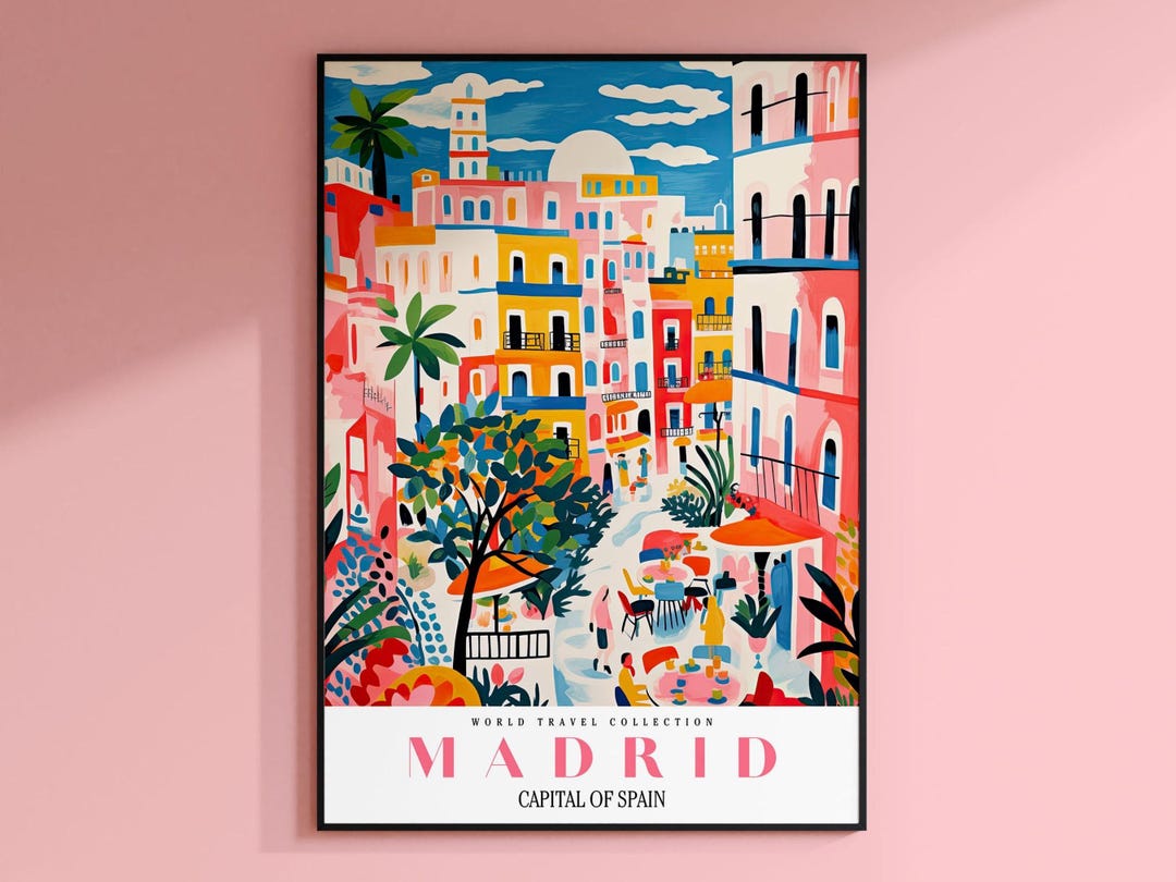 Madrid Travel Poster, Spain Print, Madrid Wall Art, Vintage Poster ...