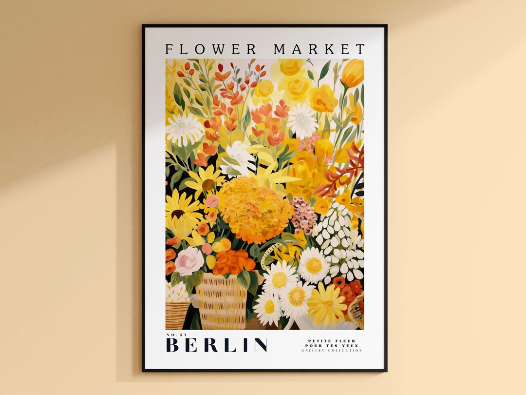 Flower Market Berlin Print, Germany Travel Art, Autumn Flower Print ...