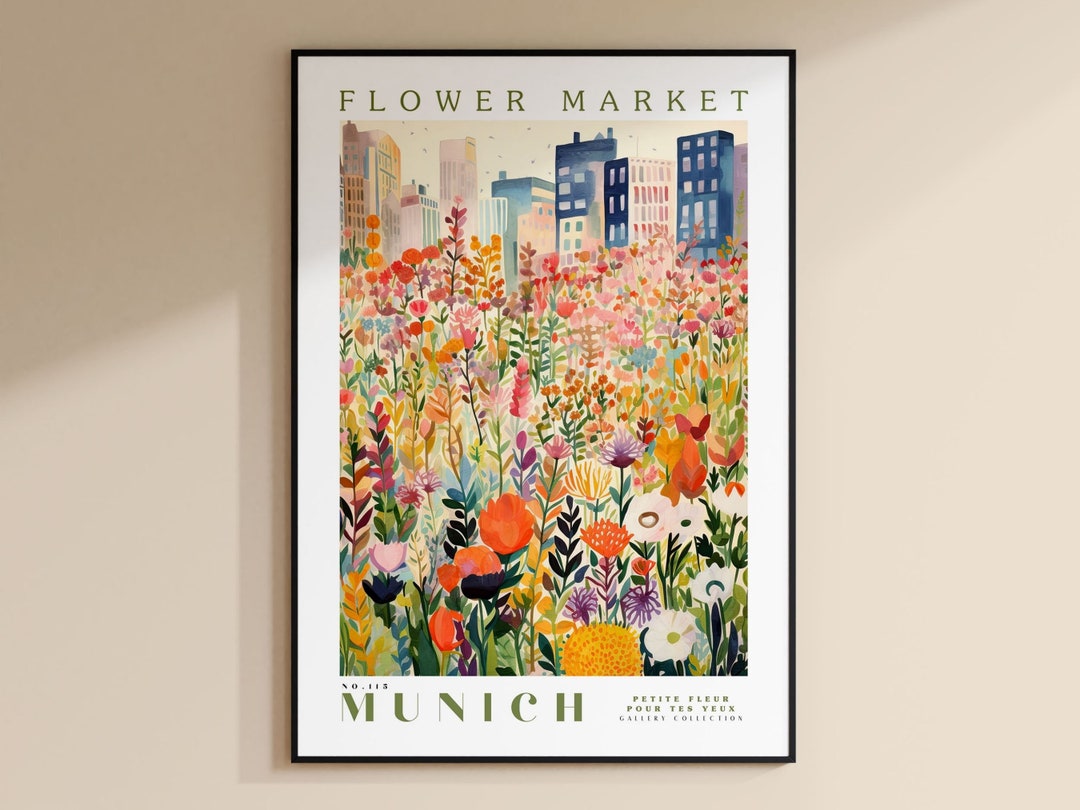 Flower Market Munich Print, Germany Travel Art, Autumn Flower Print ...