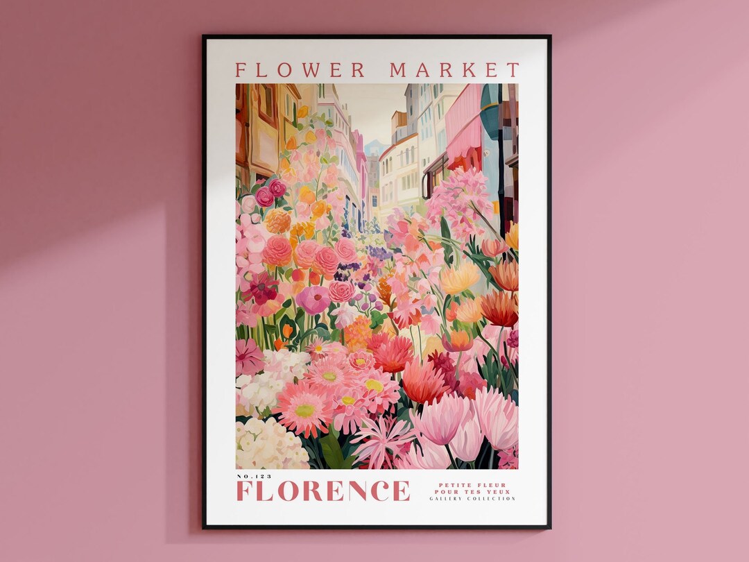 Flower Market Florence Print, Italy Travel Art, Large Modern Poster ...