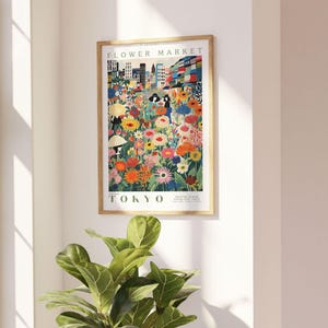 Tokyo Flower Market Poster, Tokyo Floral Art, Japan Travel Poster ...