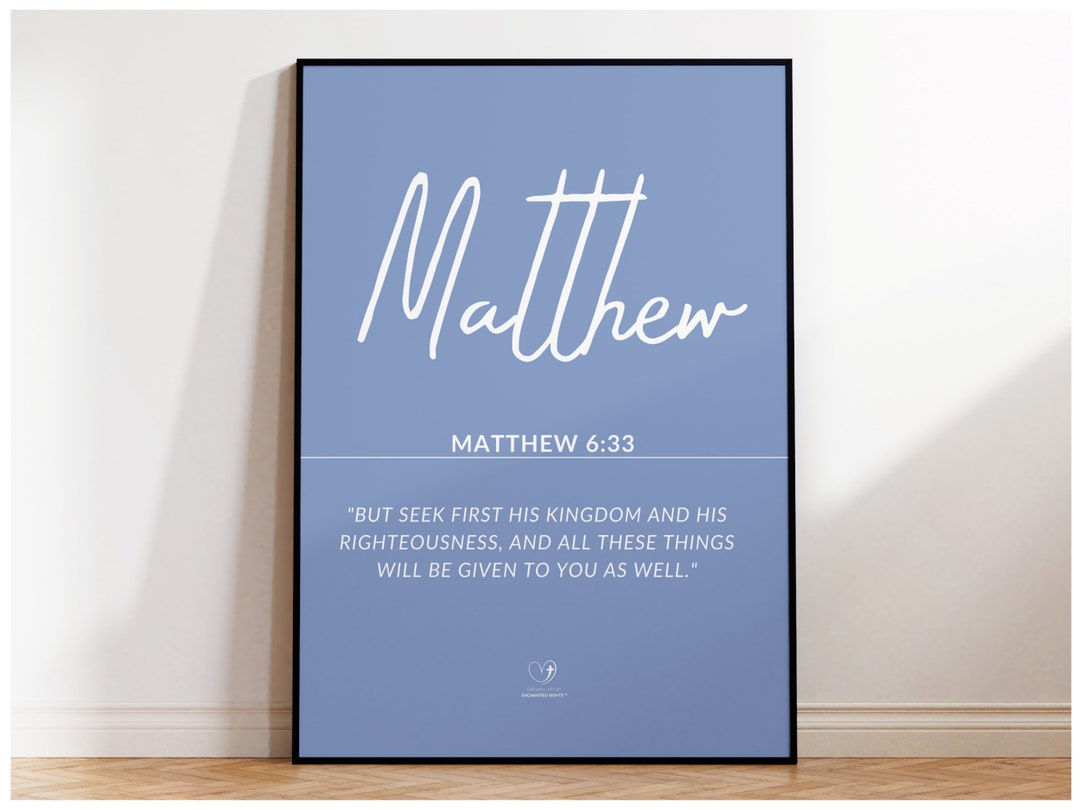 Bible Verse Wall Art Matthew 6:33 Jesus Christ Quotes Word - Etsy New ...