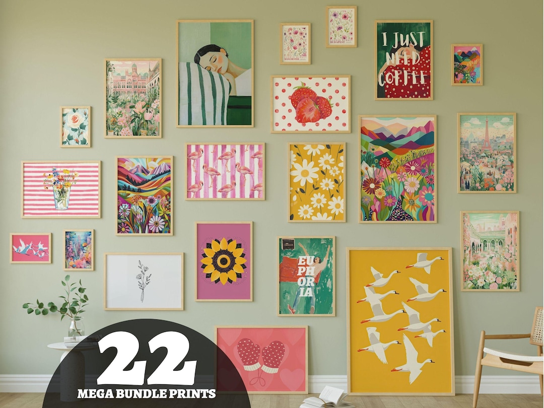 Gallery Wall Set, Trendy Poster, Maximalist Wall Art, Eclectic Gallery ...