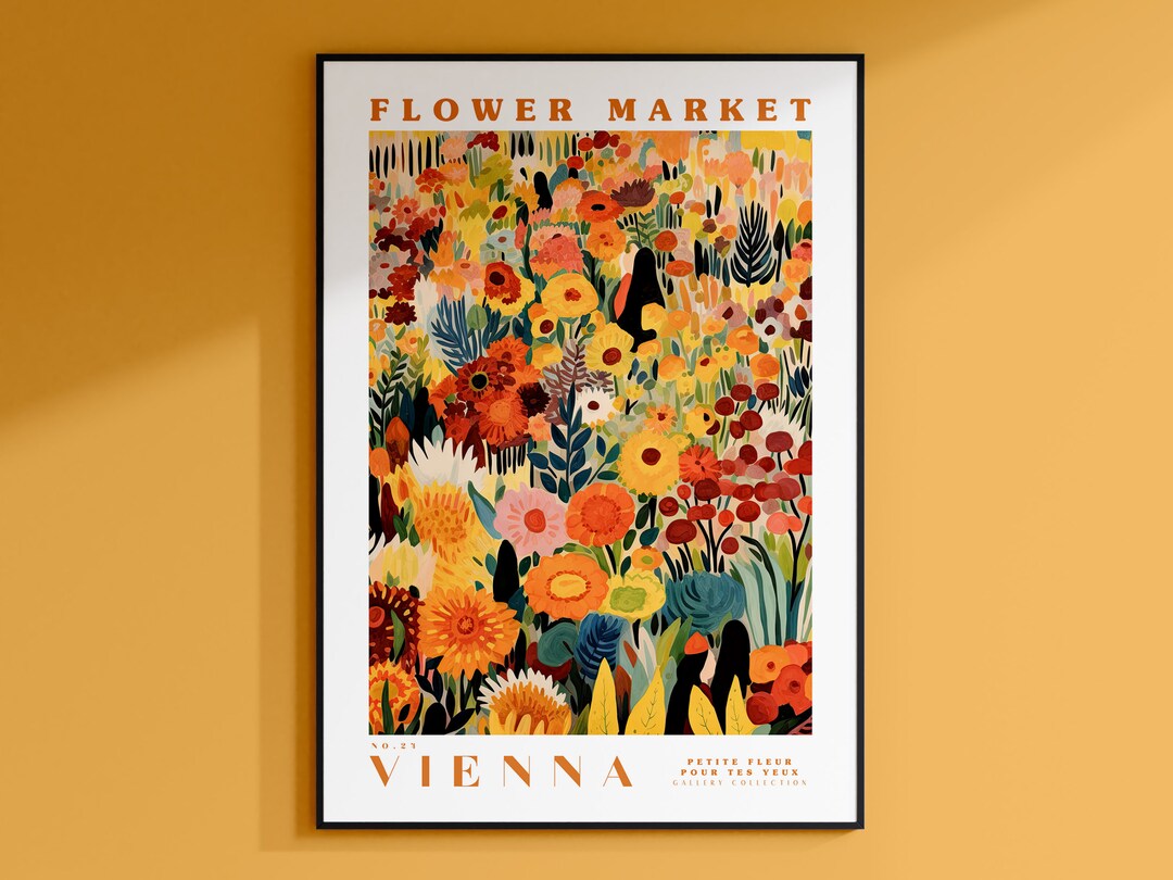 Vienna Flower Market Poster, Austria Travel Art, Trendy Wall Art ...