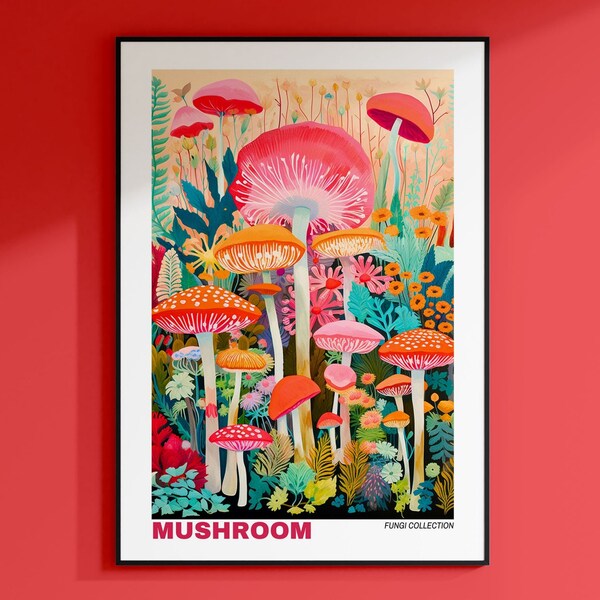 Mushroom Poster - Etsy