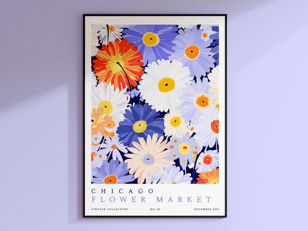 Flower Market Print Chicago, Watercolor Chicago, Chicago Framed Art ...
