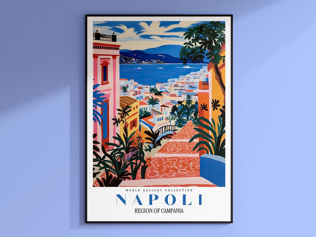 Napoli Travel Poster, Naples Italy Poster, City Skyline Art, Naples ...
