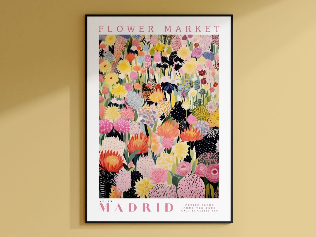Madrid Flower Market Poster, Spain Print, Madrid Wall Art, Floral ...