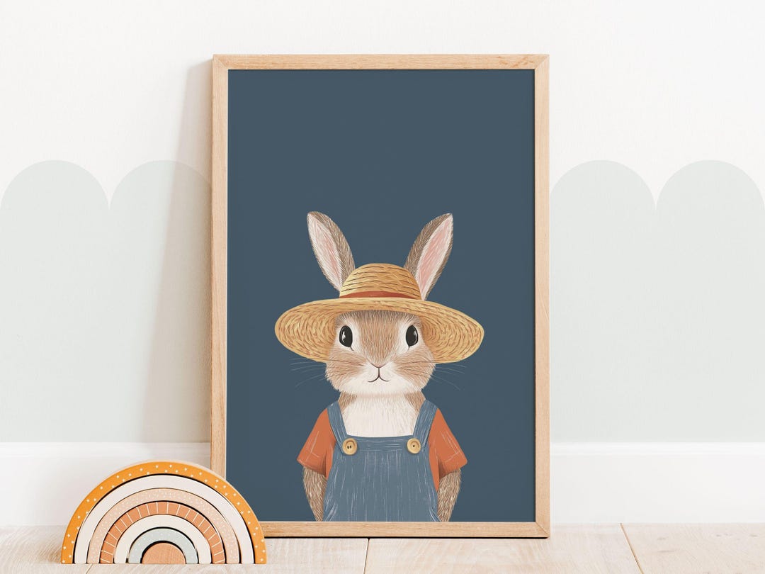Rabbit Nursery Art, Nursery Wall Art, Printable Wall Art, Animal ...