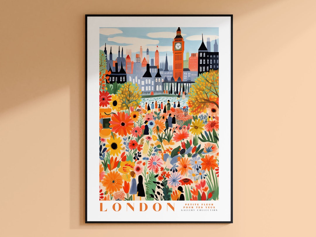London Flower Market Poster, London Travel Art, Big Ben Print, London ...