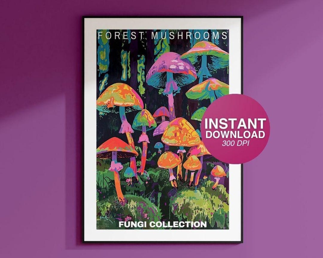 Mushroom Poster, Downloadable Print, Mushroom Prints, Mushroom ...