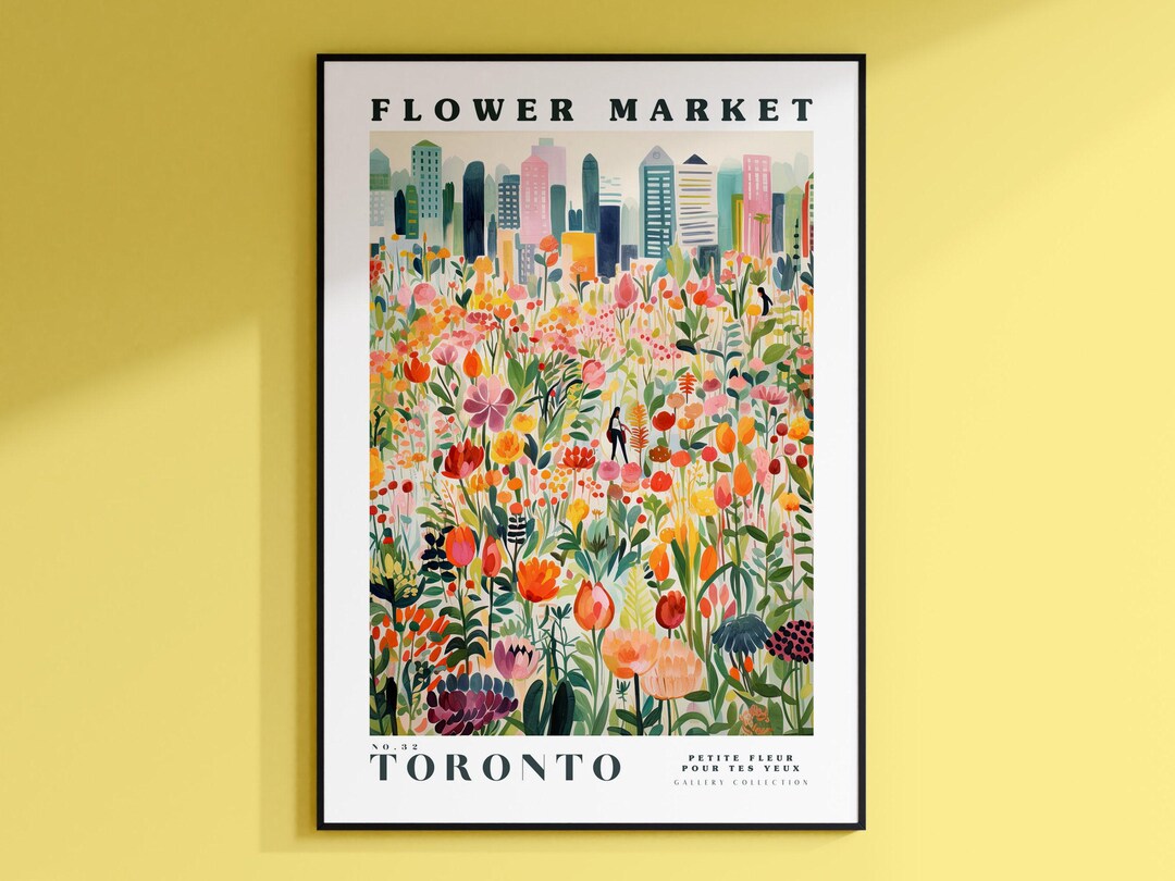 Toronto Flower Market Print, US Flower Art, Large Modern Poster ...