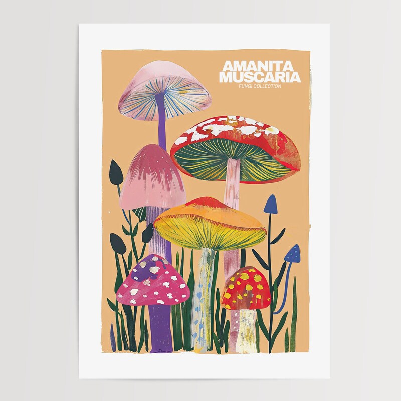 Mushroom Print - Etsy UK