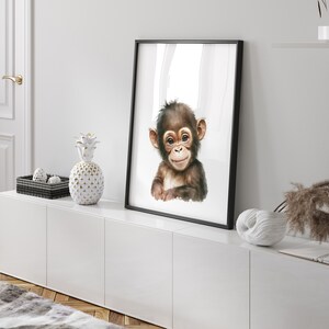Happy Baby Monkey Wall Print | Laughing Baby Monkey Chimp | Happy ...