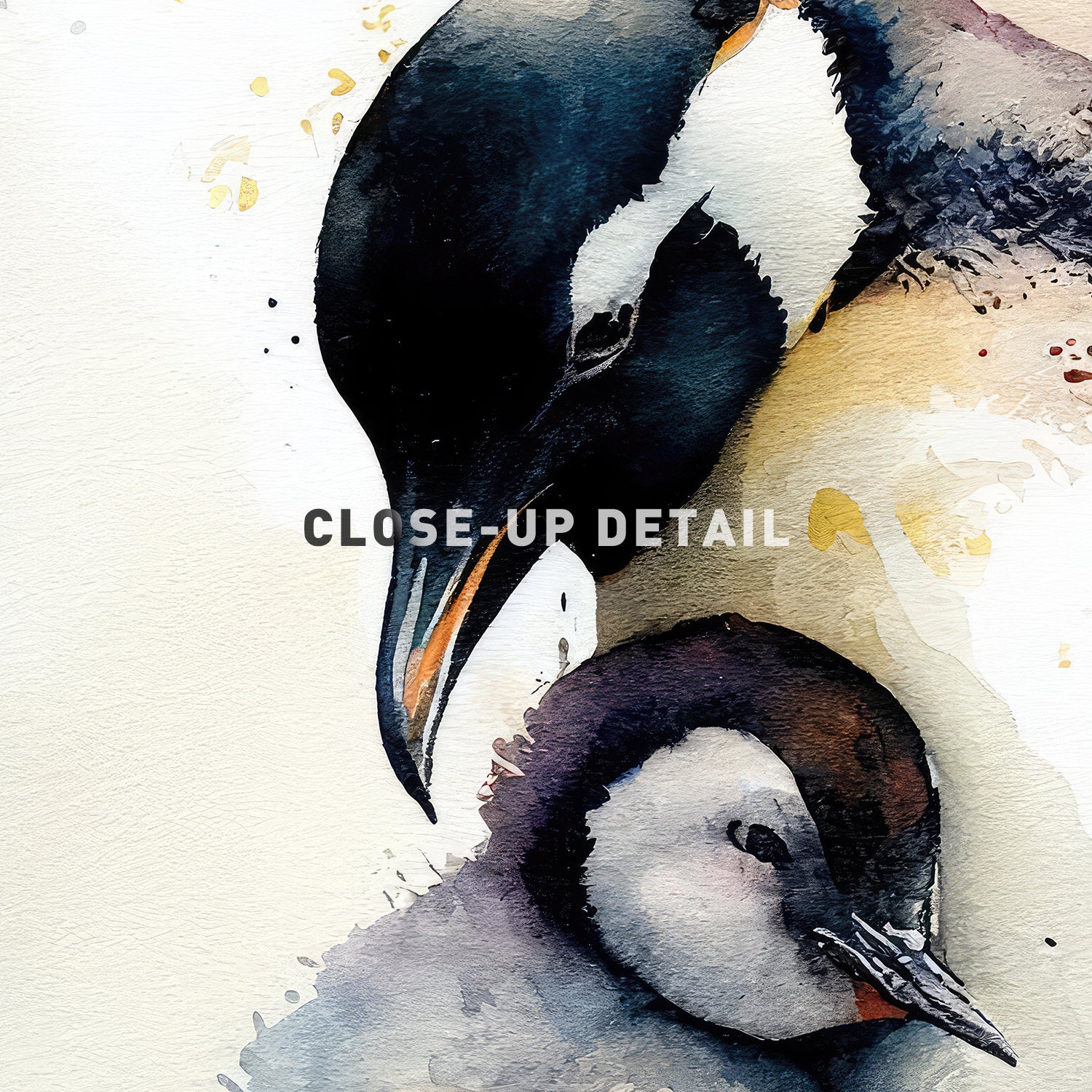Cute Penguins Watercolor Wall Art Print | Mothers Day Penguin Painting ...