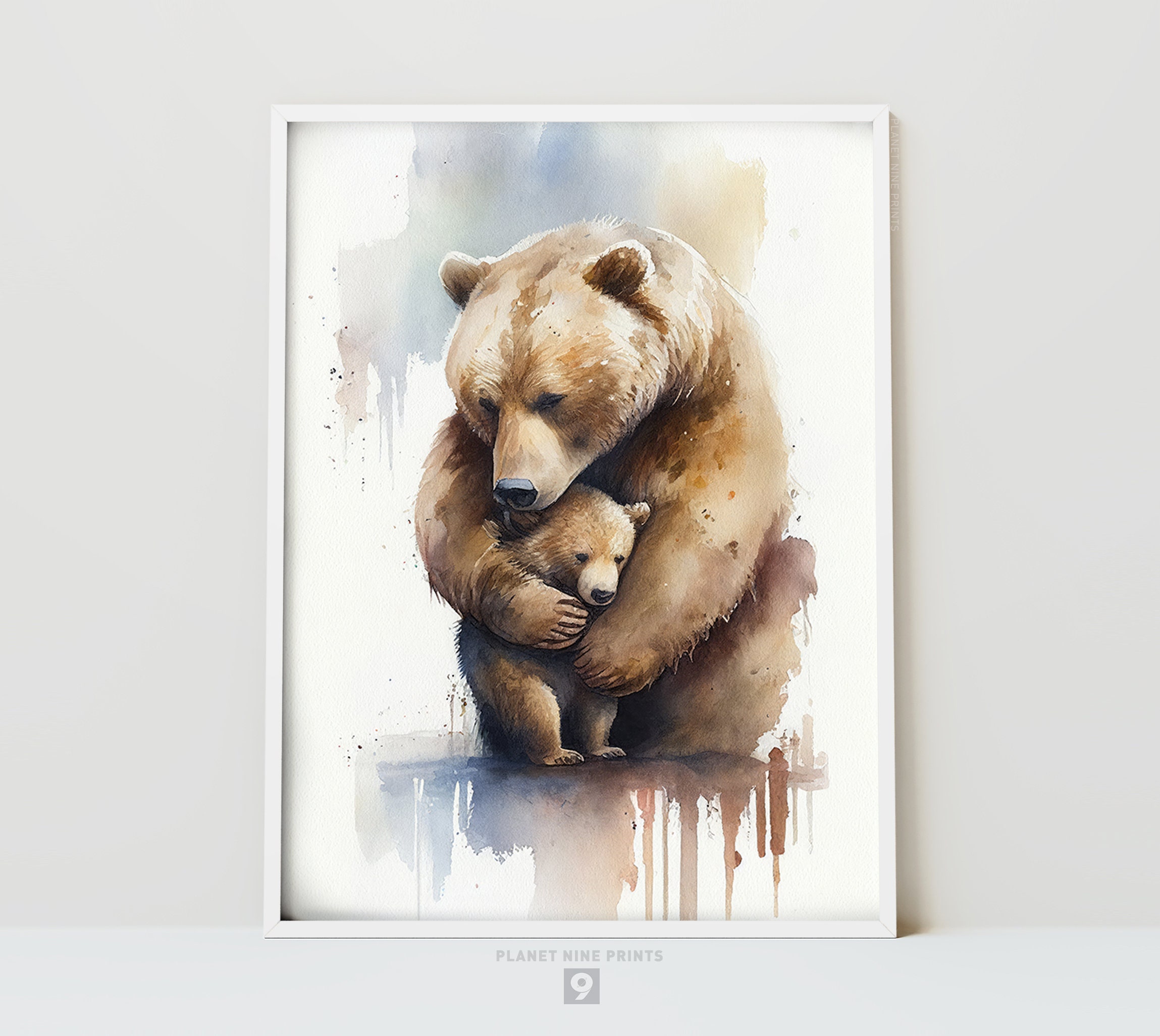 Cute Mothers Day Bear Watercolor Painting | Mama Bear Hug | Little Baby ...