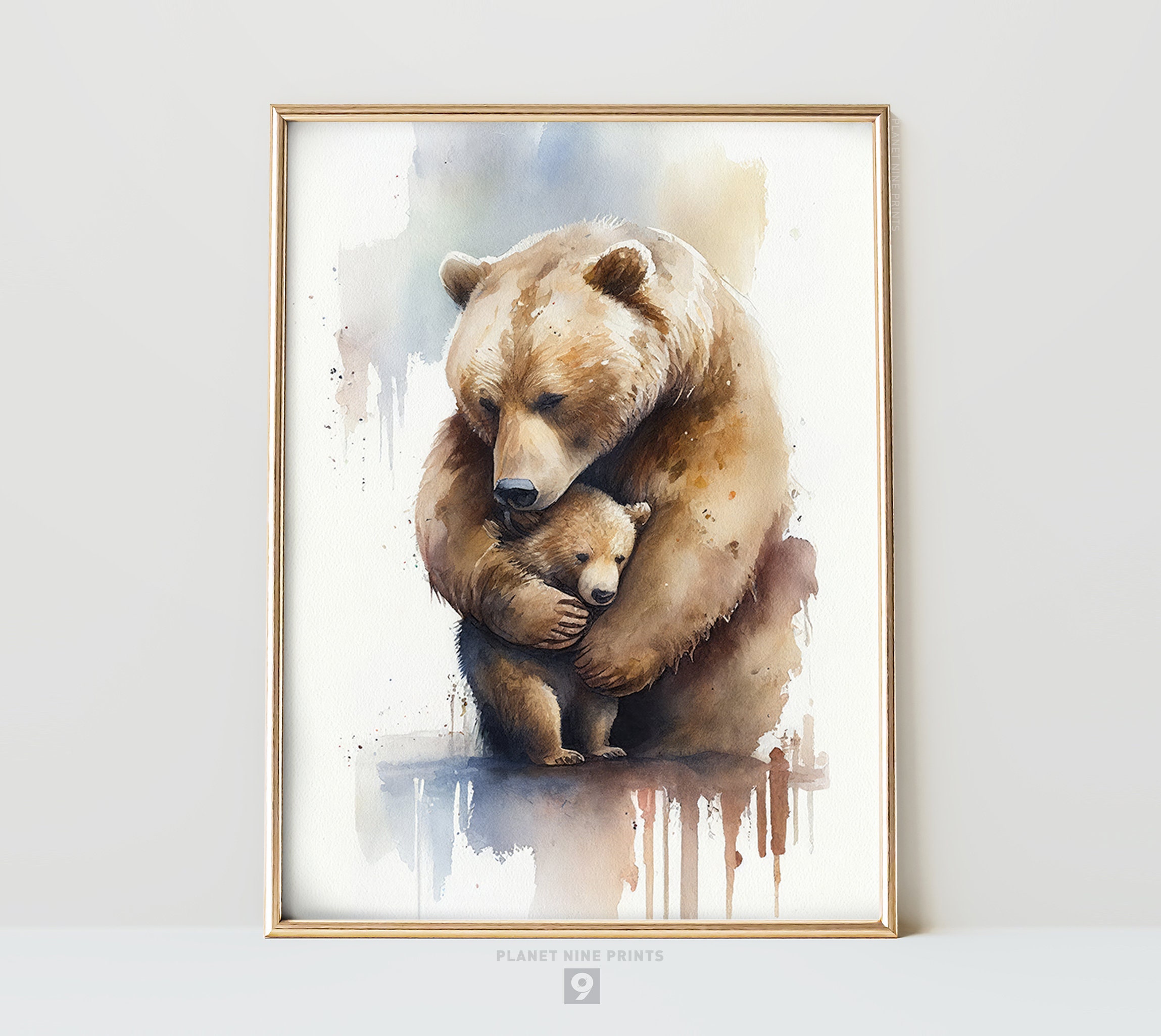 Cute Mothers Day Bear Watercolor Painting | Mama Bear Hug | Little Baby ...