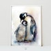 Cute Penguins Watercolor Wall Art Print | Mothers Day Penguin Painting ...