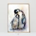 Cute Penguins Watercolor Wall Art Print | Mothers Day Penguin Painting ...