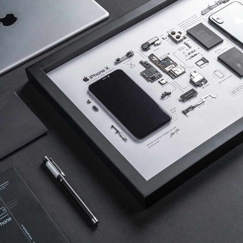 Iphone X Teardown Template Iphone 10 Teardown Framed Iphone - Etsy