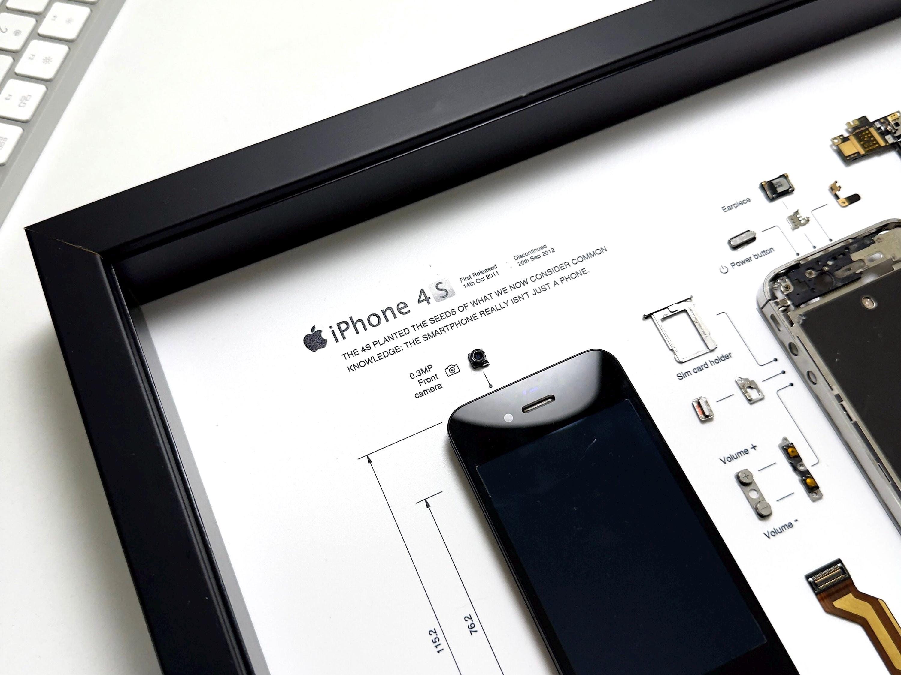 IPhone 4S Teardown Template, iPhone Teardown, Framed Iphone, iPhone ...