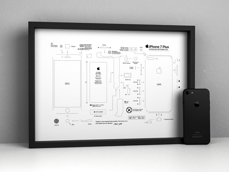 IPhone 7 Plus Teardown Template, iPhone Teardown Template, Framed ...