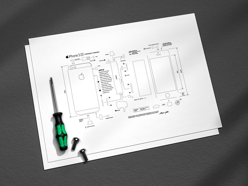 IPhone 5S Teardown Template A3 iPhone Frame Template, Framed Iphone ...