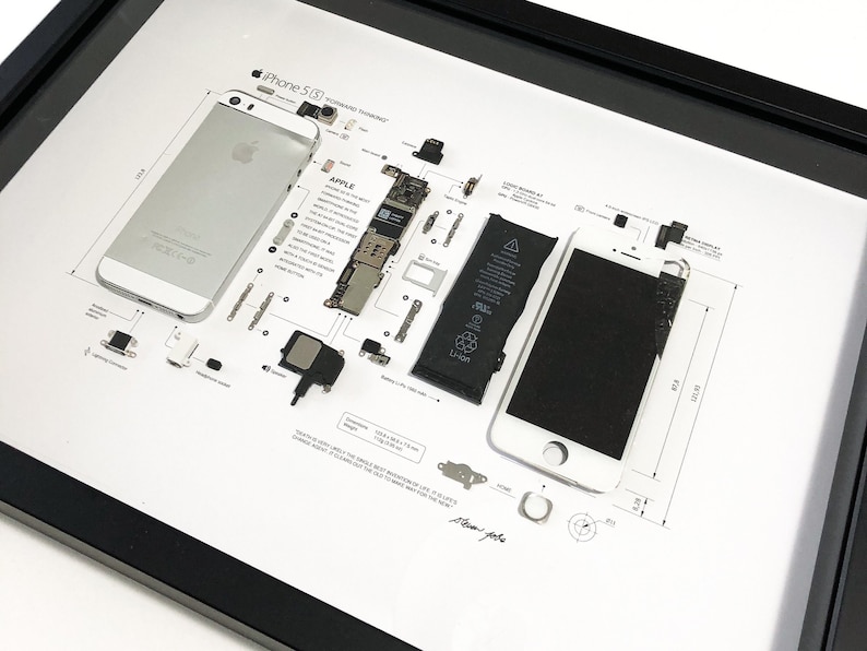 IPhone 5S Teardown Template A3 iPhone Frame Template, Framed Iphone ...