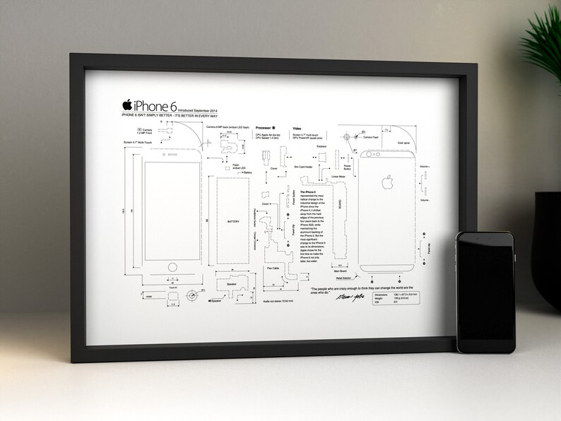 IPhone 6 Teardown Template, iPhone Teardown, Framed Iphone, iPhone ...